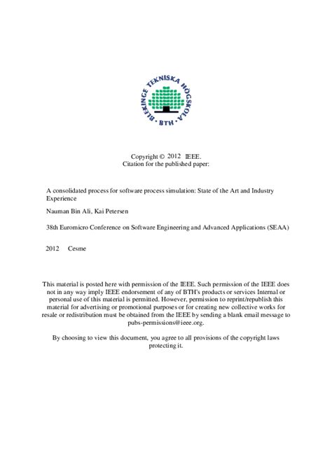 Pdf A Consolidated Process For Software Process Simulation State Of