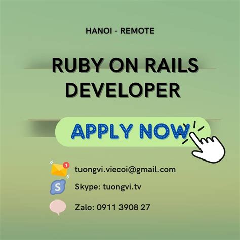 Lê Vi On Linkedin Remote In Ha Noi Tuyển Dụng Senior Ruby On Rails