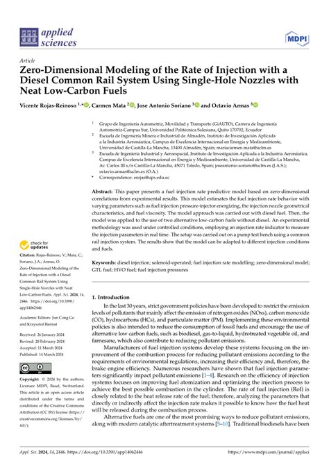 Pdf Zero Dimensional Modeling Of The Rate Of Injection With A Diesel Common Rail System Using