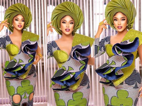 Glam Look Of The Day Tonto Dikeh Redefines Ankara In A Gorgeous Style