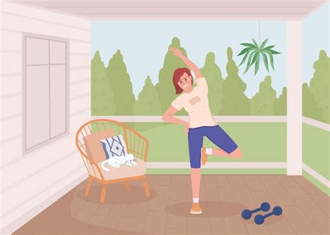 Femme Faisant Des Exercices De Sport Illustration Vectorielle De