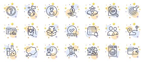 웹 앱에 대한 Destination Flag Users 및 Calendar Line 아이콘의 개요 집합입니다 Pictogram