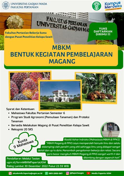 MBKM BENTUK KEGIATAN PEMBELAJARAN MAGANG Fakultas Pertanian