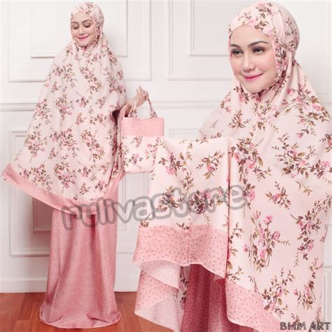 Jual Mukena Rayon Bali Motif Bunga Sakura Ziggy Mukena Dewasa Adem