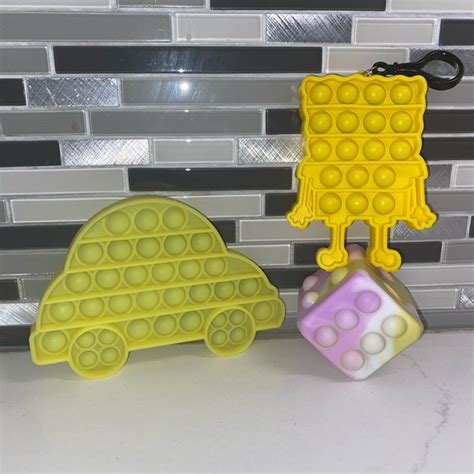 Toys Yellow Popit Cartie Dye Popit Diceyellow Popit Sponebob Poshmark