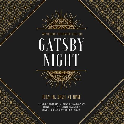 Customize Great Gatsby Invitations Templates Online
