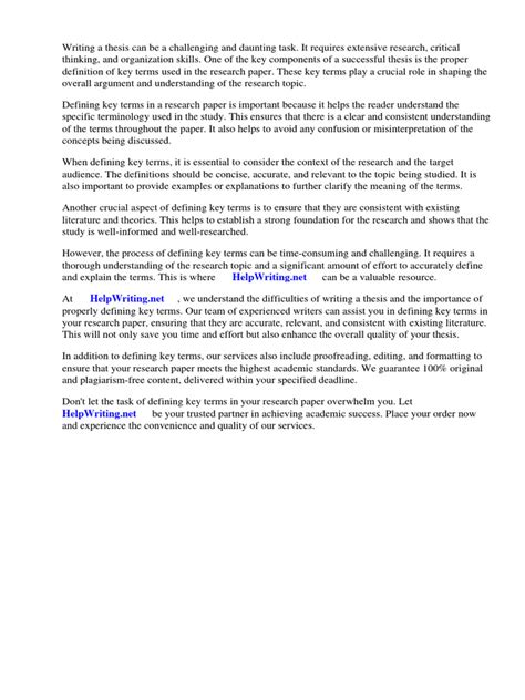 Definition Of Key Terms In A Research Paper Pdf Thesis Academic Publishing