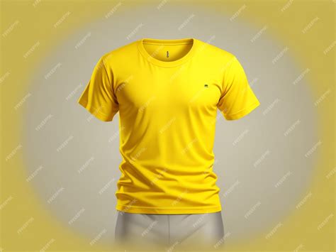 Representación 3d Con Maqueta Frontal De Plantilla De Camiseta Amarilla