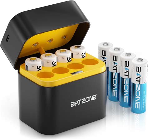 Zepath Rechargeable Aa Lithium Batteries 8 Pack With Fast