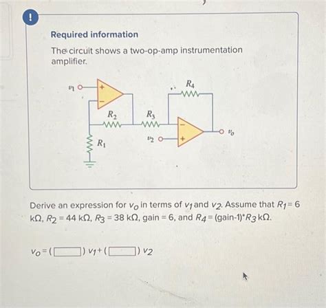 Solved Required Information The Circuit Shows A Two Op Amp