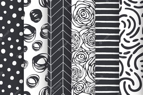 Premium Vector Abstract Hand Drawn Geometric Simple Minimalistic Seamless Patterns Set