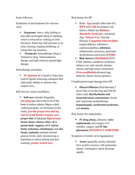 Exam 4 Review 1 Med Surg 201 Exam 4 Study Guide Exam 4 Review