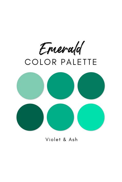 Emerald Procreate Palette Color Chart Green Color Palette Etsy