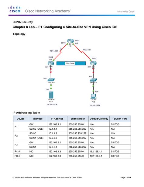 102762409 Gordon 8 4 1 3 Lab PT Configure Site To Site VPN Using CLI
