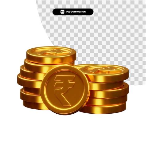Premium PSD Stack Of Golden Coins D Rendering Isolated
