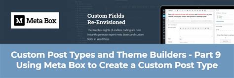 Custom Post Types And Theme Builders Part 9 Using Meta Box To Create A