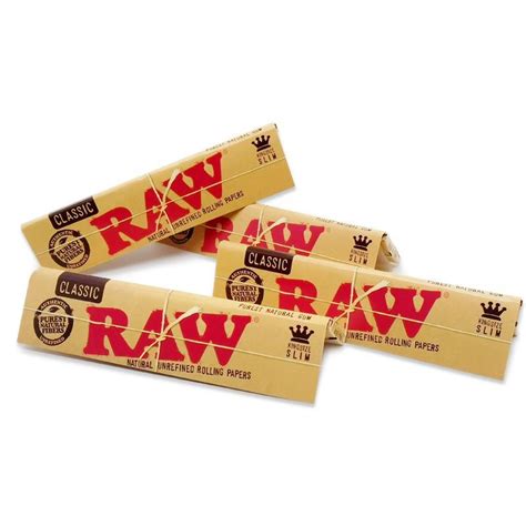 Raw Classic Kingsize Slim Colored Smoke Rolling Papers Hemp Paper