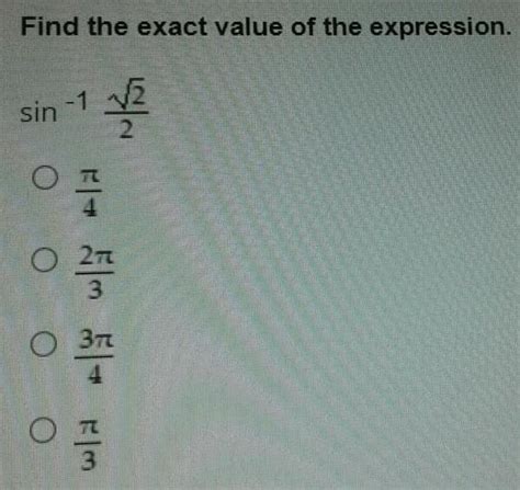 Answered Find The Exact Value Of The Expression Sin Math