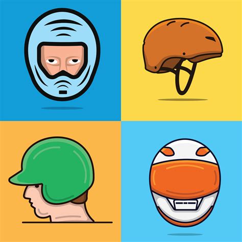Set Of Sport Safety Helmet Equipment Vector Illustration 26778612 Vector Art At Vecteezy