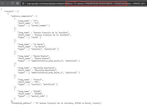 Node Js Google GeoCode Differences Between XHR Request And Browser