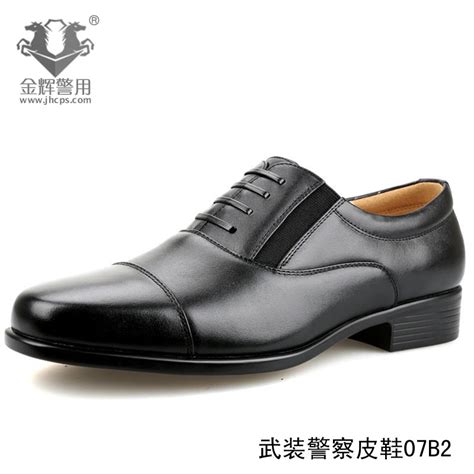免系带武警单皮鞋边防派出所警用三接头皮鞋正版正品军装皮鞋 金辉警用装备采购网 深圳市金辉警用装备有限公司