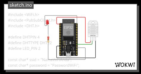 Zahra Nabela2401040017pti Jtugas Wokwi Esp32 Dht22 Led Mqtt