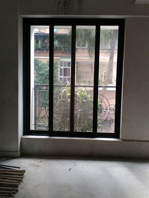Powder Coated 2 Track Aluminium Sliding Window With Grill For Office