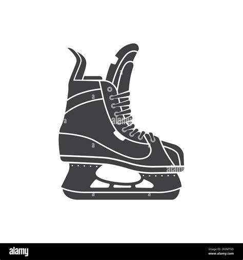 Classic Ice Hockey Skates Icon Silhouette Vector Illustration Isolated