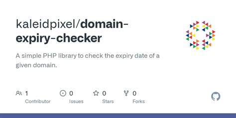 Github Kaleidpixeldomain Expiry Checker A Simple Library To Check