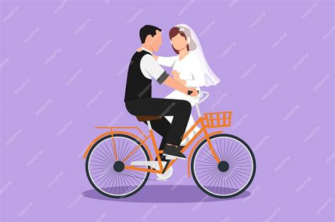 Premium Vector Character Flat Drawing Happy Married Man And Woman