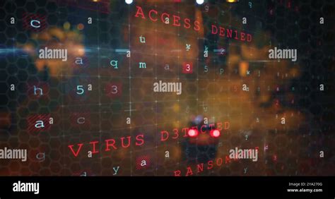 Image Of Computer Interface Online Security With Words Warning Cybercrime Malware Detected And