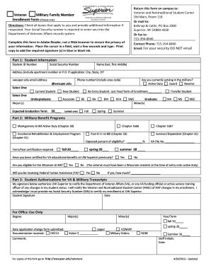 Fillable Online Uwsuper VA Form Final 2013 03 15 Final Draft 3 25 Fax