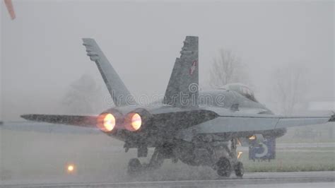 Aborted Take Off Of A Fighter Jet Plane Due To An Emergency Under