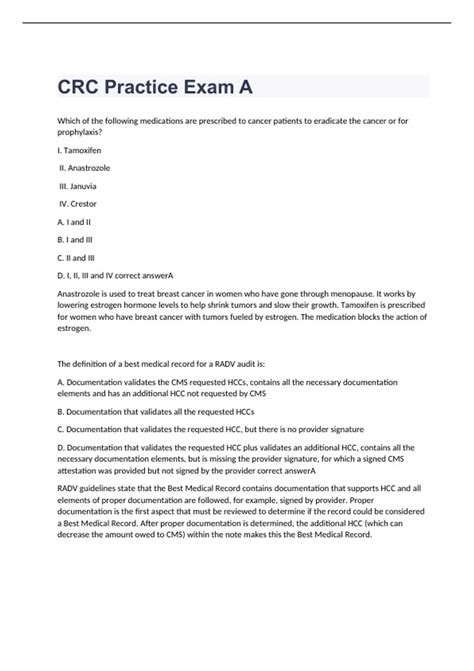 Crc Practice Exam A 2023 With 100 Correct Answers Crc Stuvia Us