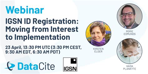 Igsn Id Registration Moving From Interest To Implementation Datacite