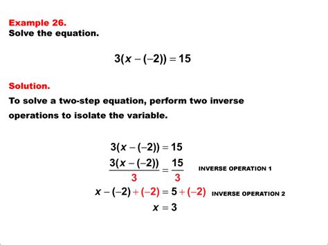 Math Example Solving Two Step Equations Example 26 Media4math