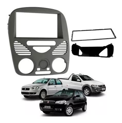 Moldura Painel Dvd 2 Din Fiat Palio Fire G2 S Ar Siena Cinza