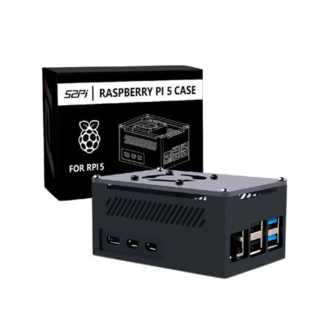 52pi Raspberry Pi 5 Aluminum Case Black Brick Enlosure With Cooling