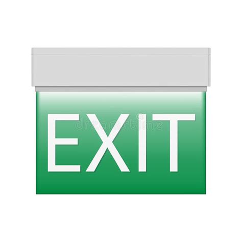 Emergency Light For Signage Realistic Vector Illustration Exit Text Sign Stock Vector