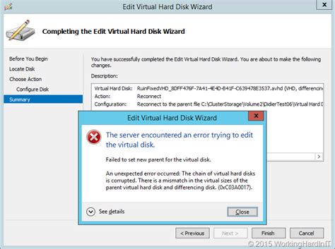 Mismatch In Virtual Sizes The Parent Virtual Hard Disk And Differencing Disk Working Hard In IT