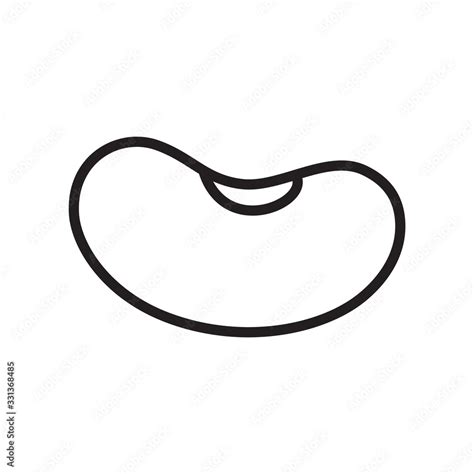 Bean Icon Thin Line Art Logo Of Bean And Soy Products Black Simple