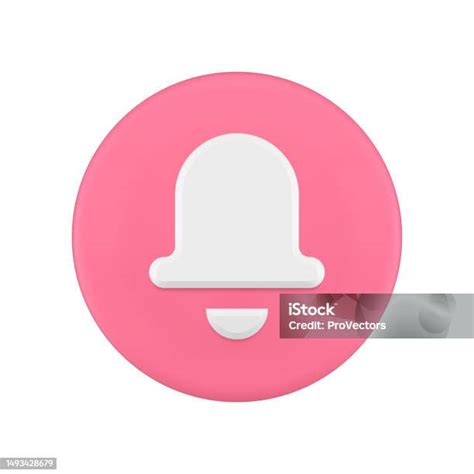 벨소리 알림 경고 분홍색 원 버튼 모바일 인터페이스 알림 3d 아이콘 사실적인 벡터 3차원 형태에 대한 스톡 벡터 아트 및 기타 이미지 3차원 형태 가상현실 공란