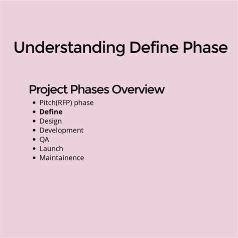 Understanding Define Phase