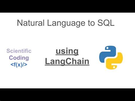 LangChain intro - make natural language SQL database queries - YouTube