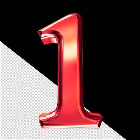 Premium Psd Red 3d Symbol With Bevel Number 1