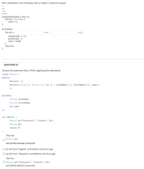 Solved Fill In The Blanks In The Following Code To Make It Chegg