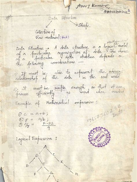 Data Structures Notes Old By Satya 1 Pdf