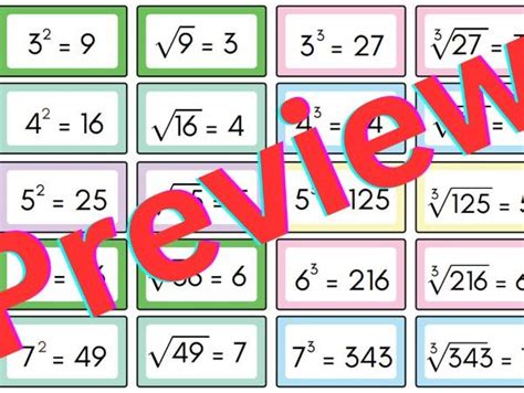 Square And Cube Root Practice Worksheets 60 Question Powerpoint