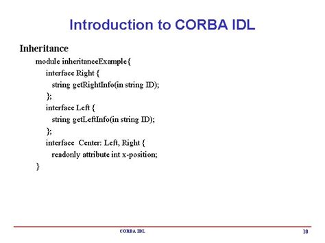 introduction to corba idl overview 4 omg idl