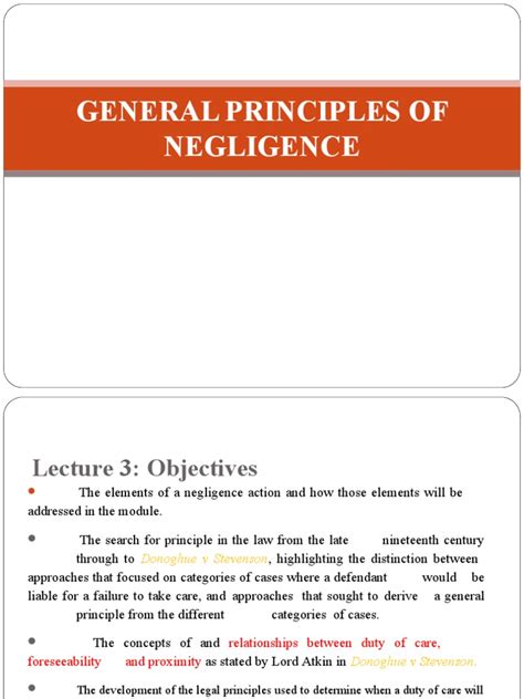 Lecture 3 Negligence Pdf Negligence Duty Of Care